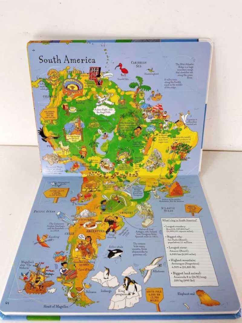 Jual Buku Usborne Lift The Flap Picture Atlas With Giant World Map ...