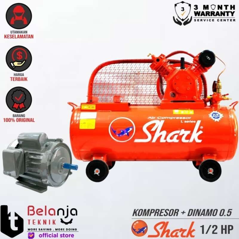 Promo Shark Mesin Kompresor Udara 0.5 Hp Dinamo Motor 0.5 Hp Air ...