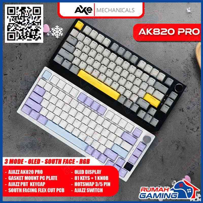 Promo 100% Produk Ori Mechanical Keyboard - Ajazz Ak820 Pro - 75% - Oled - Gasket - South Diskon ...