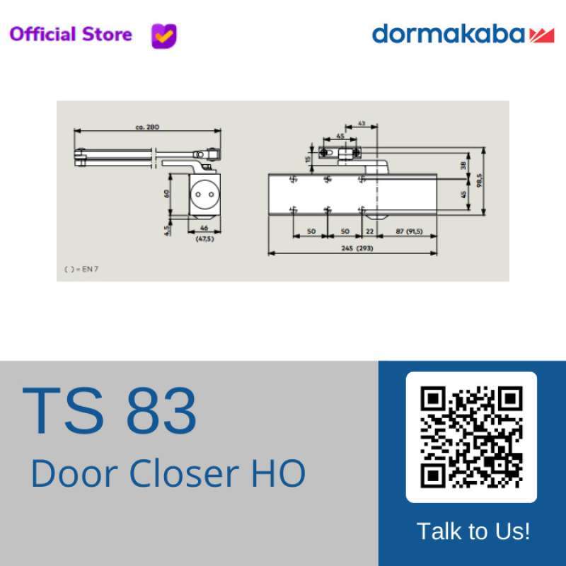 Promo Dormakaba Door Closer Ts 83 Hold Open En 3-6 Dorma Ts83 Ho ...
