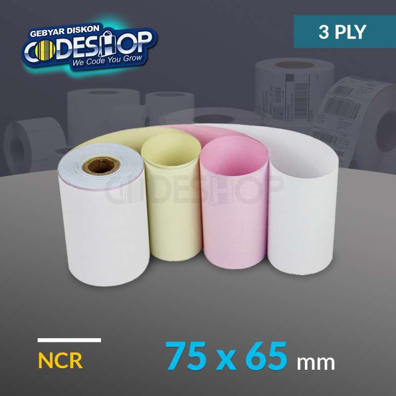 Jual Codeshop Kertas Ncr 75 X 65 Mm 3 Ply Struk Kasir Printer Dot ...