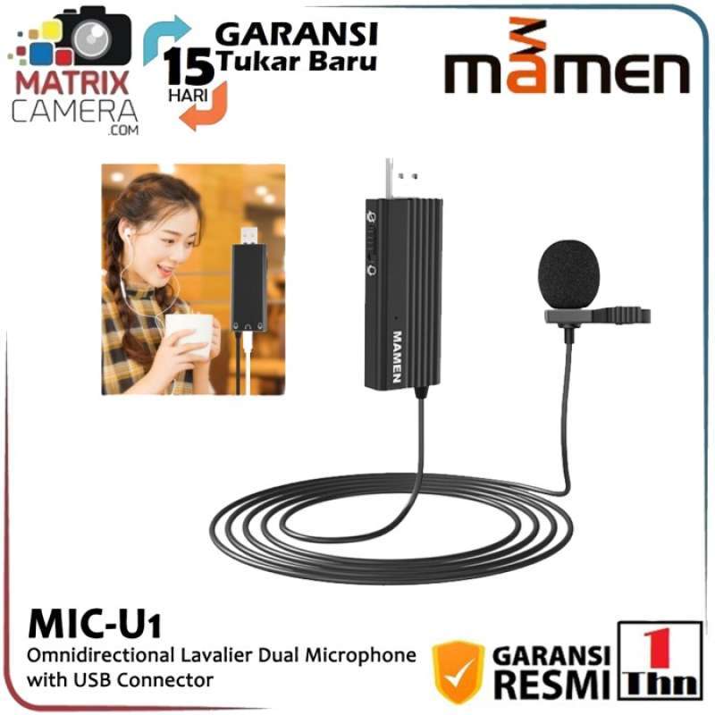 Promo Mamen Mic-u1 Dual Lavalier Microphone With Usb Connector For Pc Laptop Diskon 23% Di ...
