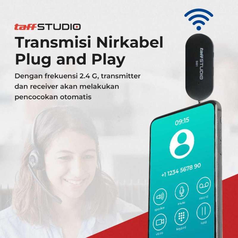 Jual Wireless Microphone 2.4g Call Center Headset With Receiver Si01 ...
