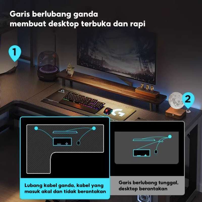 Promo Meja Gaming Karbon Serat Meja Gaming Meja Komputer Diskon 46% Di ...
