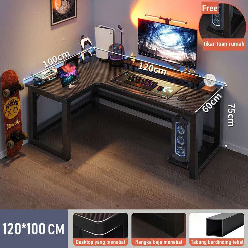Promo Meja Gaming Karbon Serat Meja Gaming Meja Komputer Diskon 46% Di ...