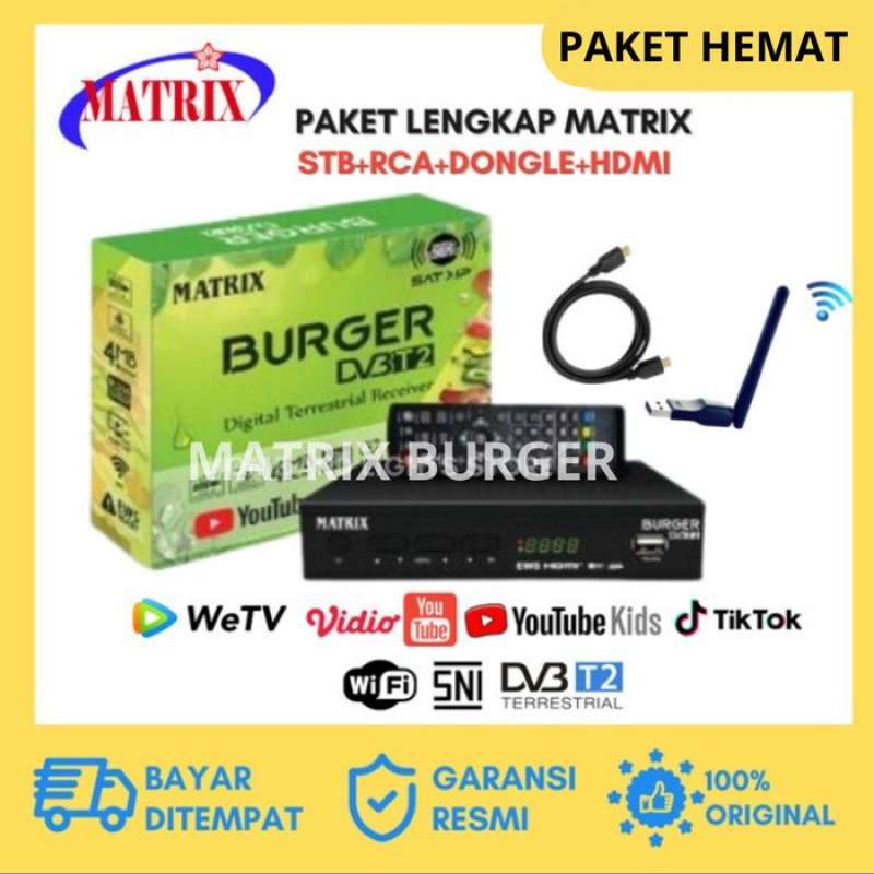 Promo Paket Combo Set Top Box Matrix Burger Penerima Sinyal Tv Digital ...