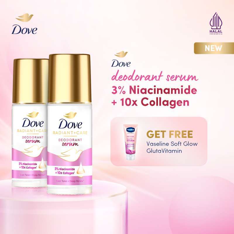 Promo Buy 2 Dove Deodorant Serum Roll On Pink Niacinamide + Collagen ...
