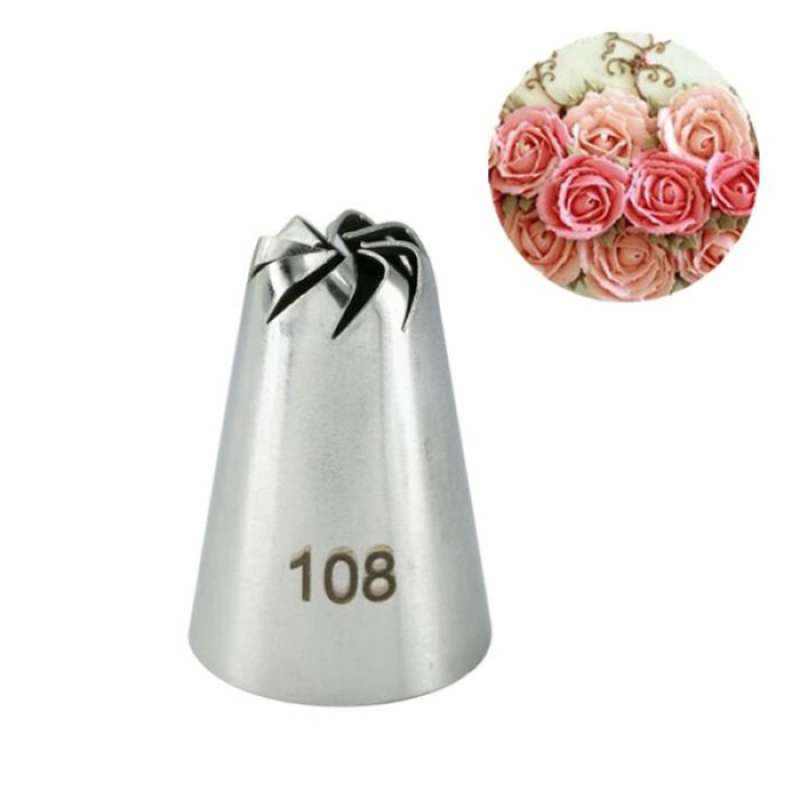 Jual Wilton Spuit Buttercream Tip 108 Motif Drop Flower Original ...