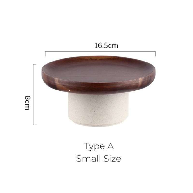 Jual Retro Japanese Acacia Wood Cake Fruit Tray Display Stand Kue Buah ...