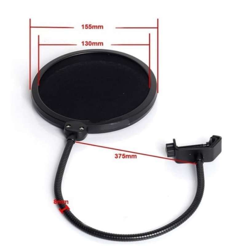 Promo Pop Filter Penyaring Suara Mic Microfone Mik Mike Mikrofon Dual ...