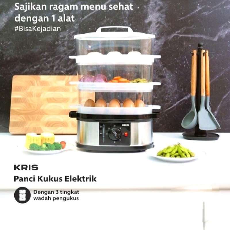 Jual Food Steamer Kukusan Makanan Transparan 3 Tingkat Elektrik Di ...