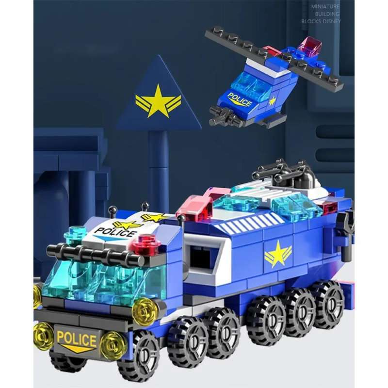 Jual Lele Brother Mainan Balok Susun Mobil Polisi 6 In 1 Lego 147 ...