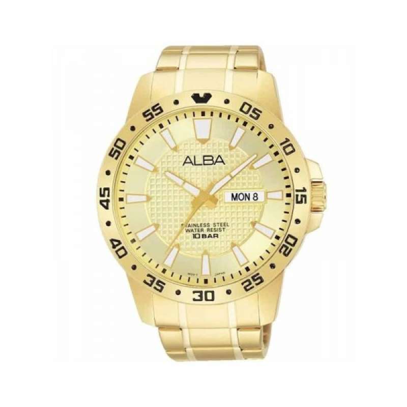 Jual Jam Tangan Alba Active Pria 100% Original Gold Stainless Steel ...