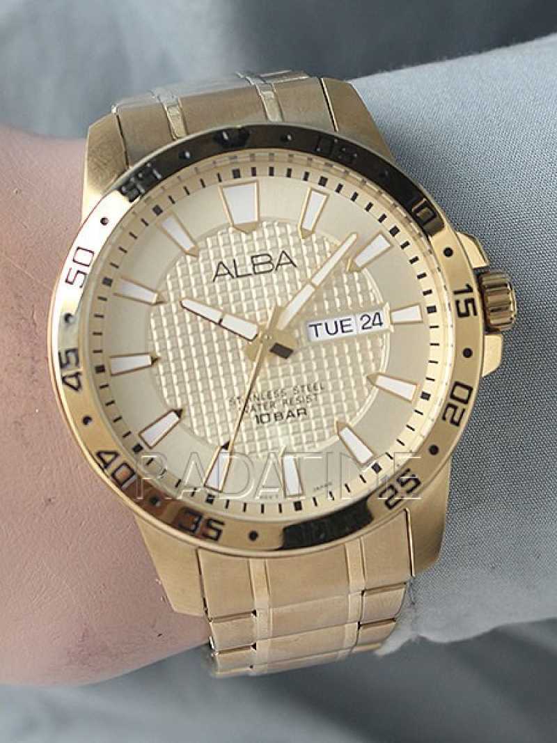 Jual Jam Tangan Alba Active Pria 100% Original Gold Stainless Steel ...