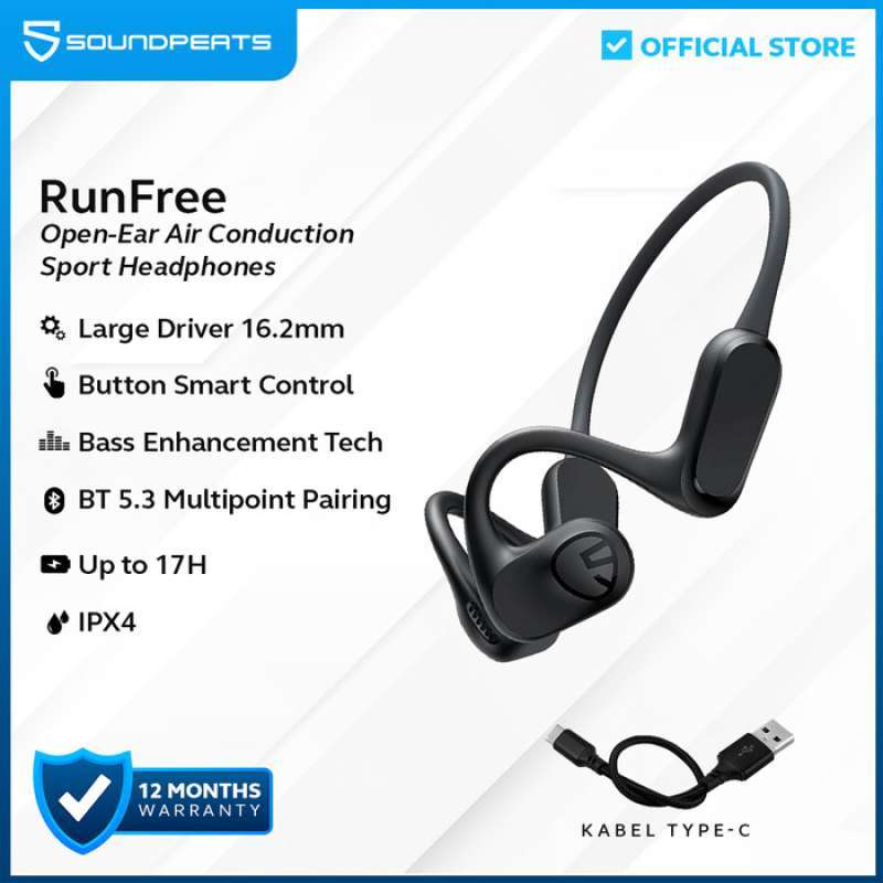 Promo Soundpeats Runfree Bluetooth Air Conduction Sport Headphones ...
