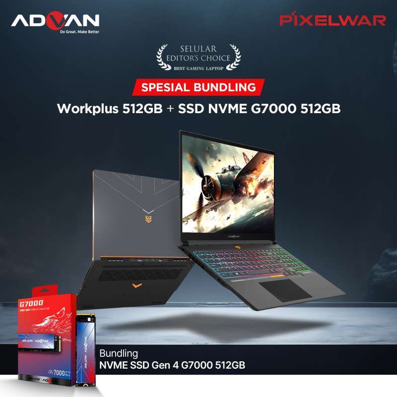 Promo Advan Laptop Gaming Pixelwar Amd Ryzen 5 6600h 16” 2.5k Ips 16gb ...