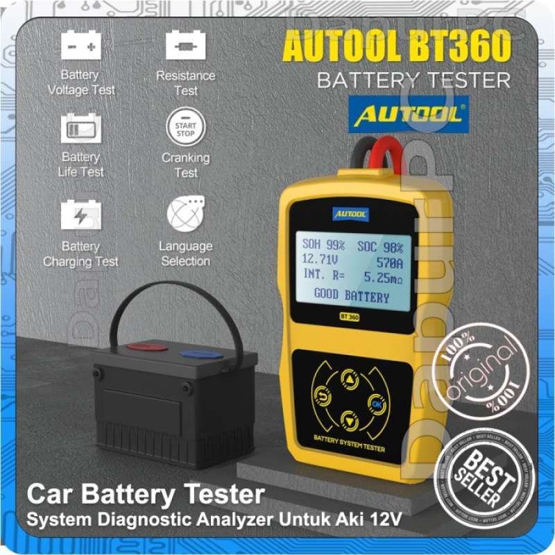 Promo Autool Car Battery Tester System Diagnostic Analyzer Aki 12 Volt ...