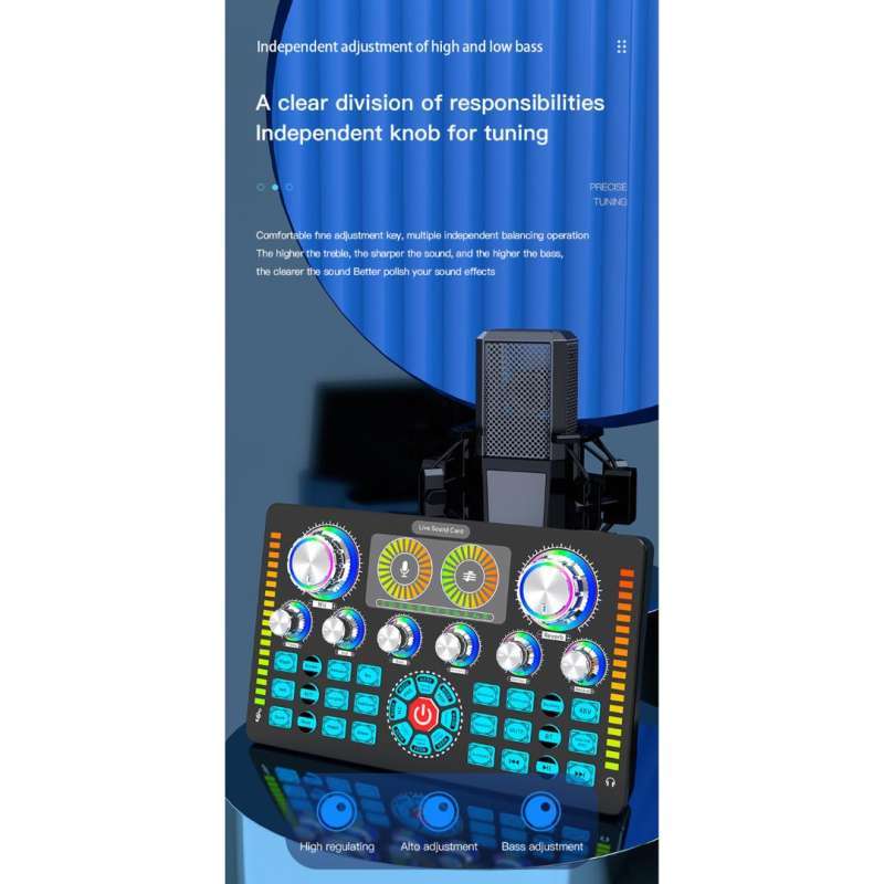 Promo Mixer Audio External Sound Card Live Phantom Power 48v Q7 Karaoke ...