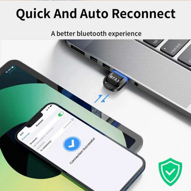 Promo Usb Bluetooth Adapter 5.3 Receiver Transmitter Wireless 20m V ...