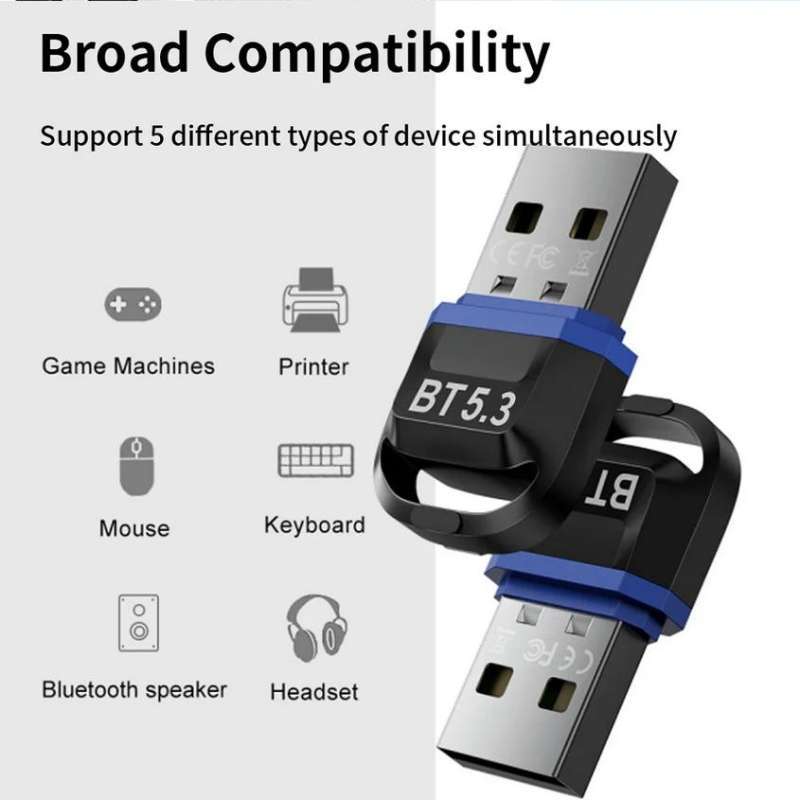 Promo Usb Bluetooth Adapter 5.3 Receiver Transmitter Wireless 20m V ...