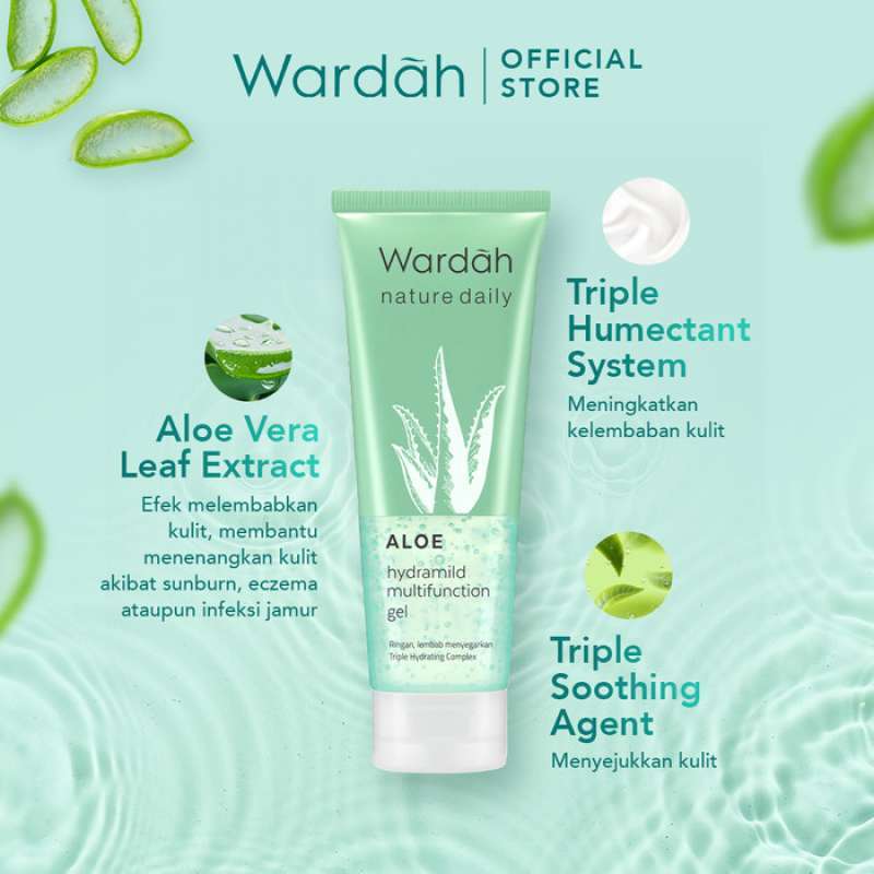 Jual Wardah Nature Daily Aloe Hydramild Multifunction Gel - Pelembab ...
