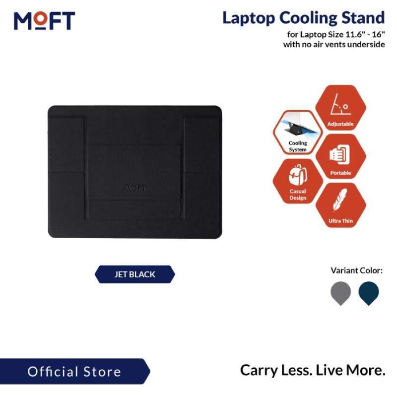 Jual Moft Cooling Adhesive Laptop Stand Dudukan Holder Built-in Graphene - Jet Black Di Seller ...