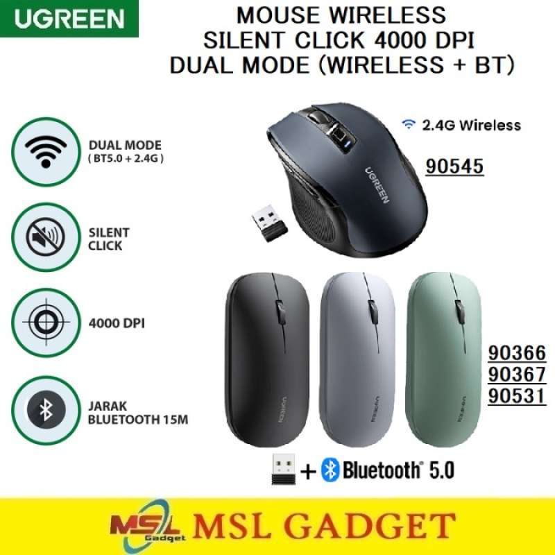 Jual Ugreen Mouse Wireless Bluetooth Silent Click 4000 Dpi Ergonomic ... Jual Ugreen Mouse Wireless Bluetooth Silent Click 4000 Dpi Ergonomic ...