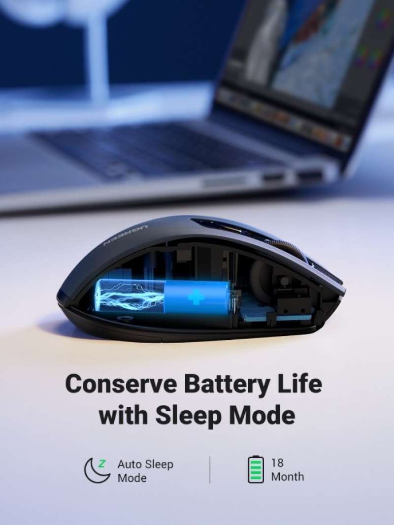 Jual Ugreen Mouse Wireless Bluetooth Silent Click 4000 Dpi Ergonomic ...