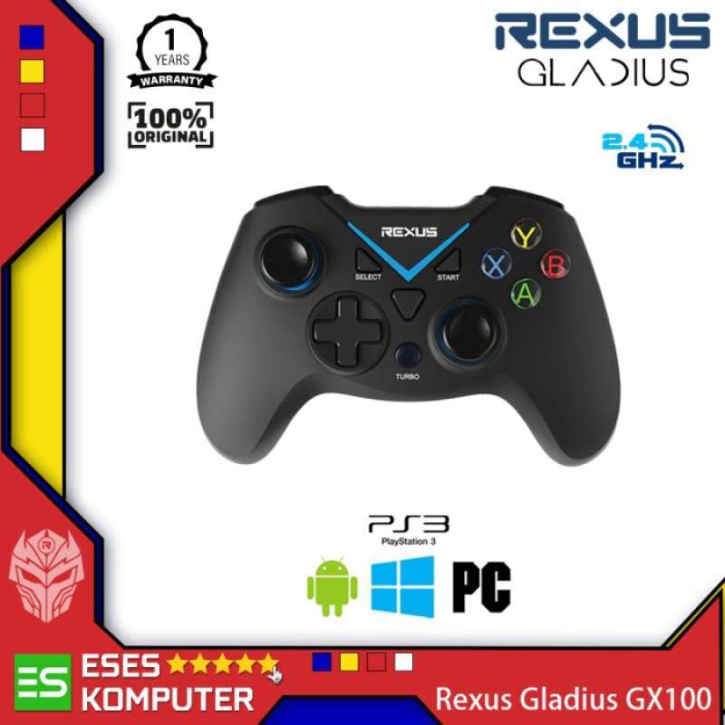 Jual Gamepad Rexus Gx100 Gladius Wireless | Gaming Joystick Pc - Gx100 ...