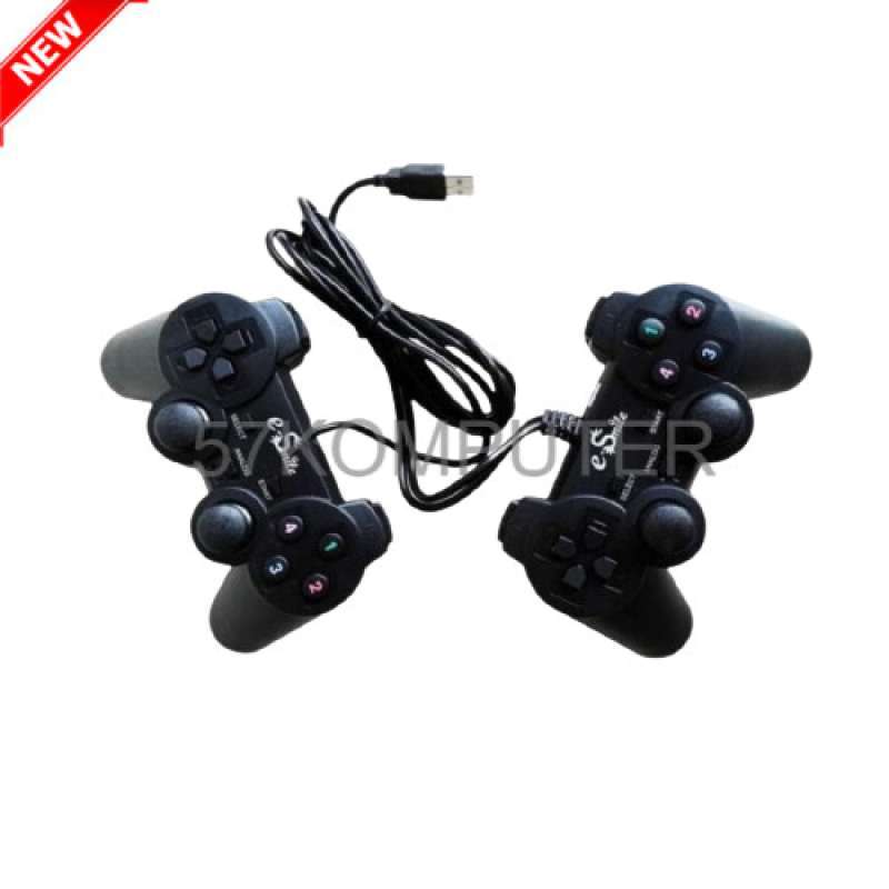 Jual Stik Ps Usb Gamepad Double Hitam E-smile Pc Dual Shock Controller ...