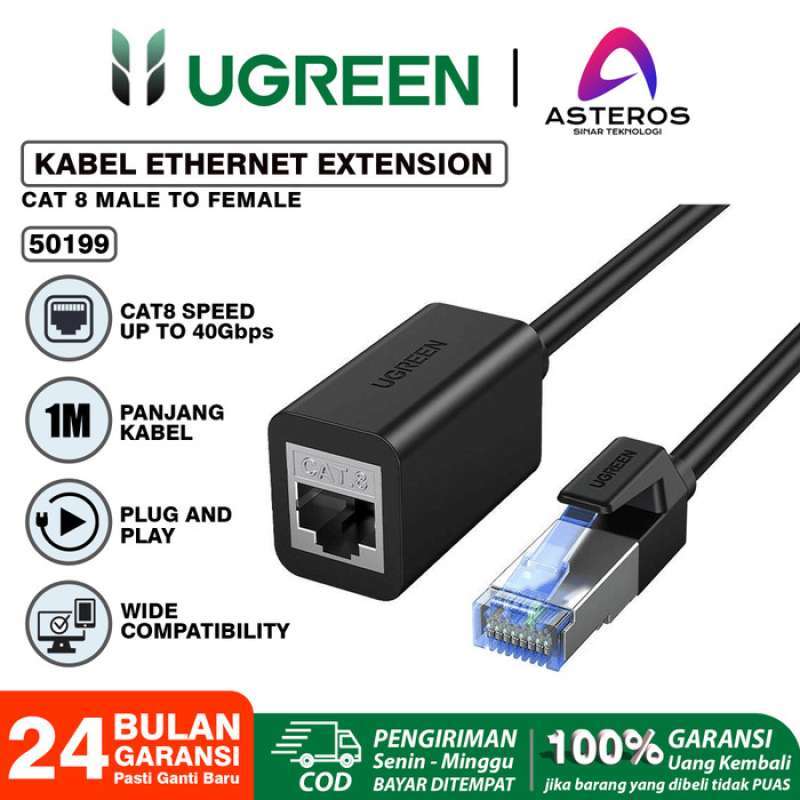 Jual Ugreen Kabel Lan Extension Rj45 Cat 8 Male To Female Gigabit ...