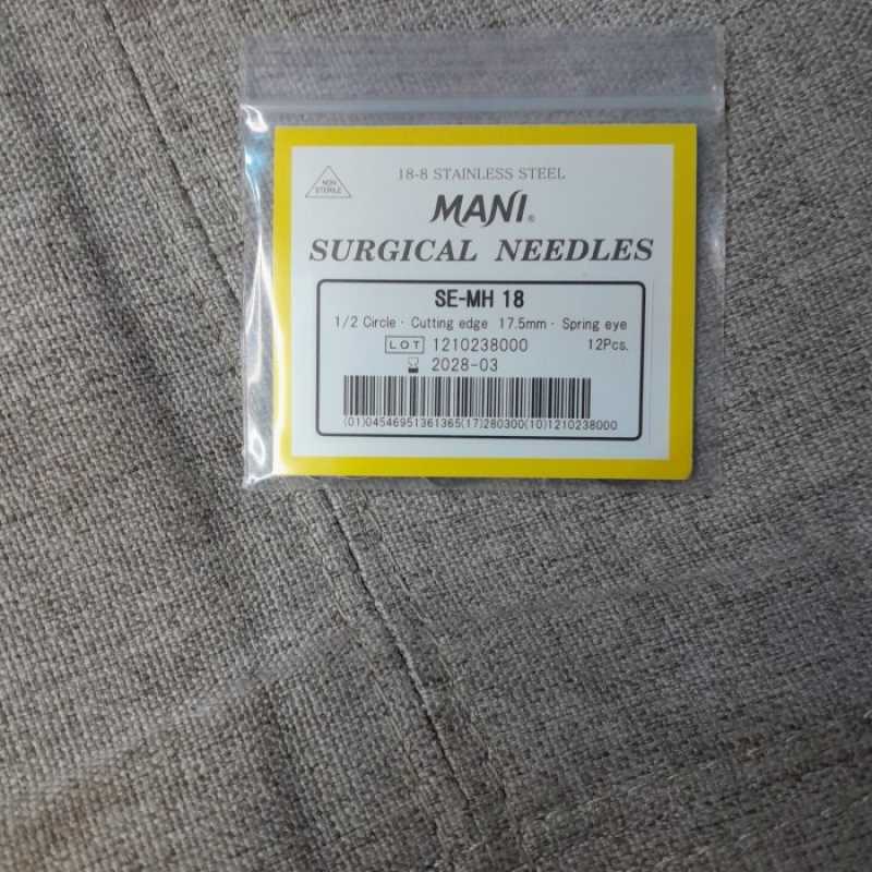 Promo Jarum Bedah Kulit Hecting Se Mh 18 Original Mani Japan. Surgical ...