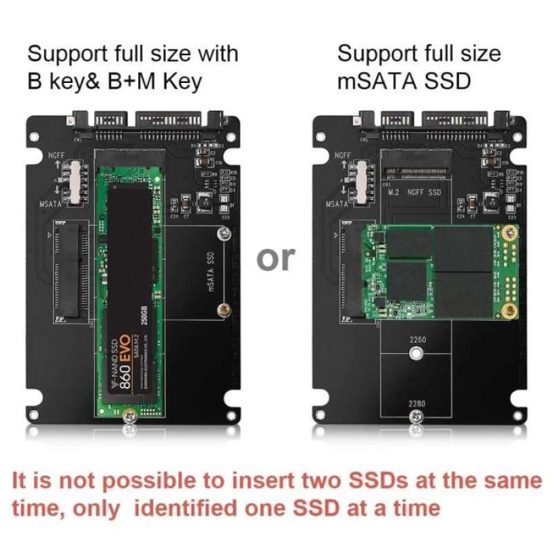 Jual Casing Dual Mode Passive : M.2 Ngff Or Msata To Sata 3.0 Adapter ...