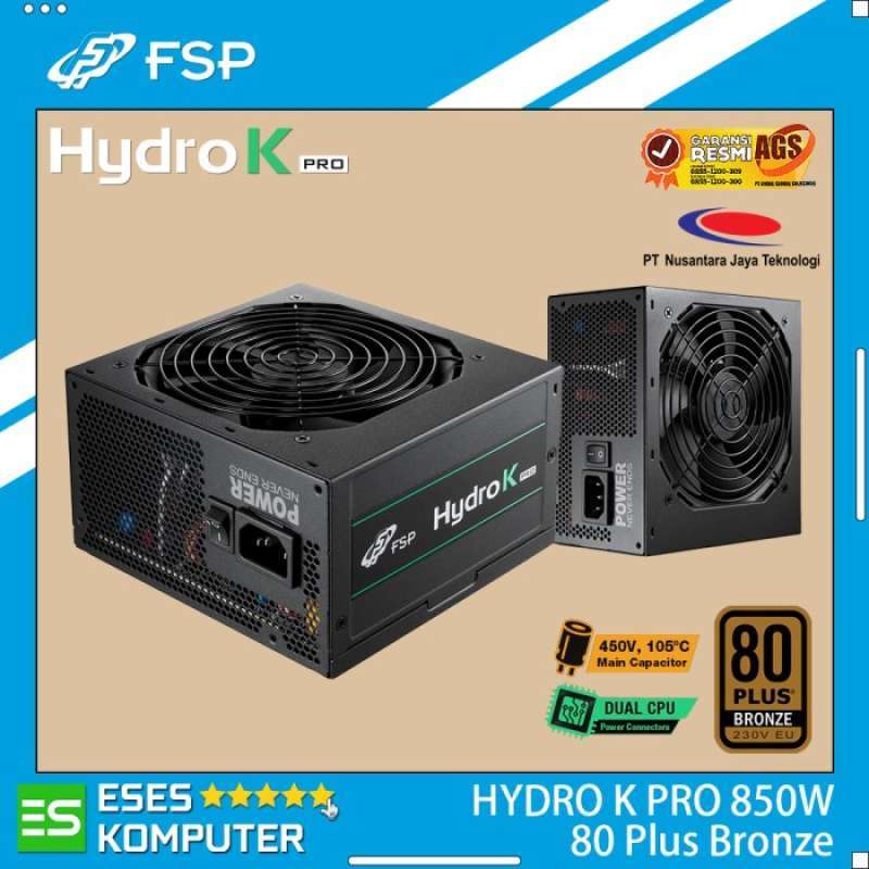Jual Psu Fsp Hydro K Pro 850w 80 Plus Bronze - All Flat Black Cables Di ...