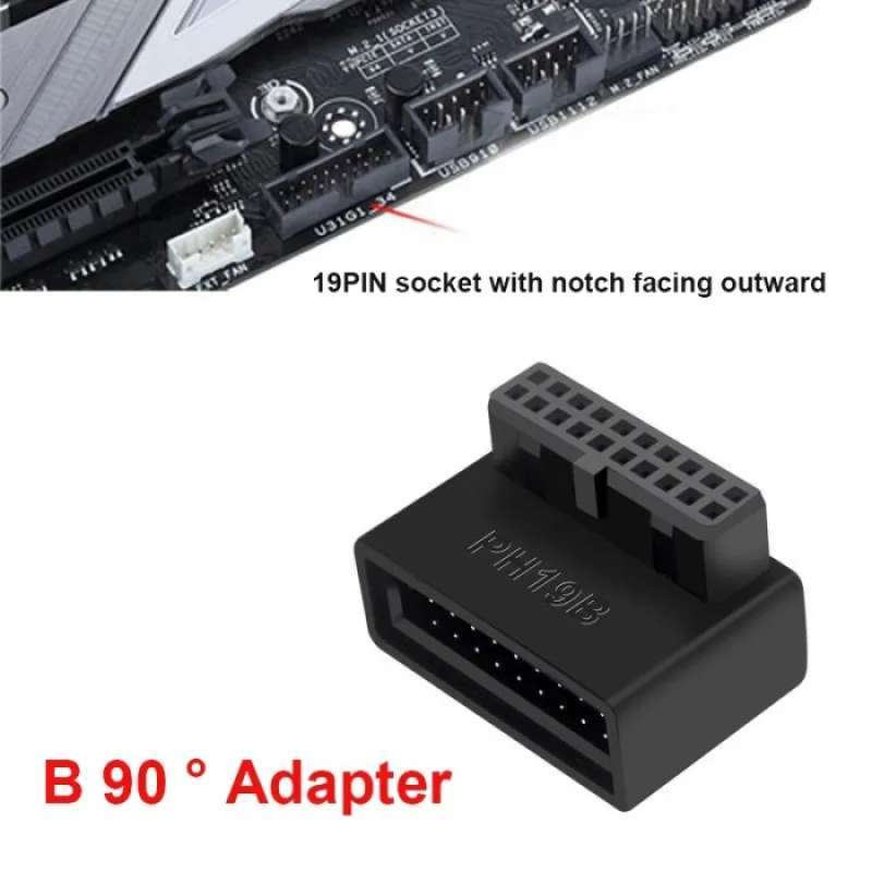 Jual Adapter Usb 3.0 90 Degree 20pin 20 Pin Port Motherboard Elbow Siku ...