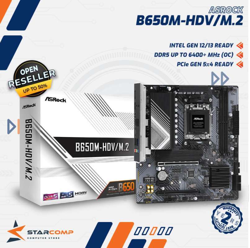 Jual Asrock B650m-hdv/m.2 Motherboad Amd B 650 Ddr5 Ryzen Am5 Di Seller ...