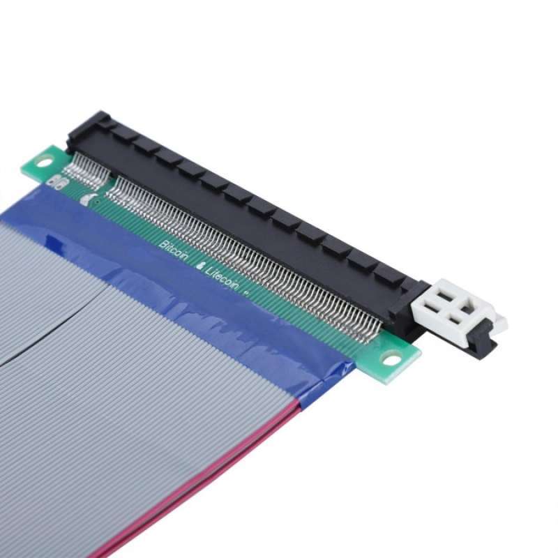 Jual 16x Riser Card Flex Flexible Ribbon Extender Extension Cable Pcie ...