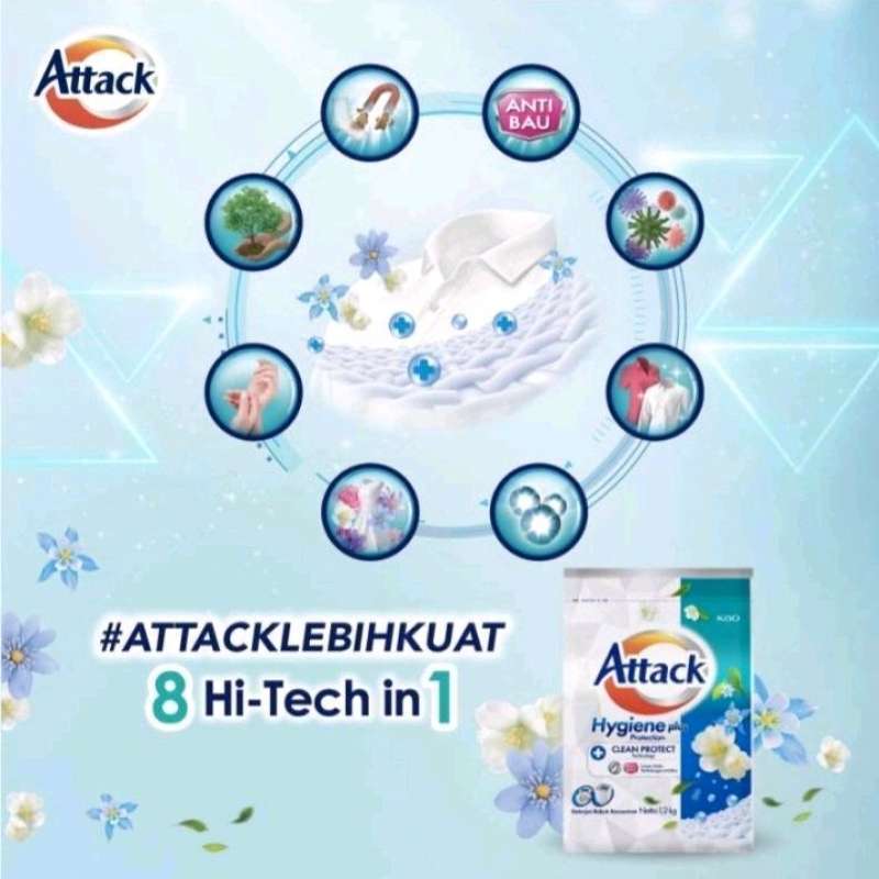 Promo Attack Hygiene Plus 1.2 Kg Deterjen Bubuk 1200 Gr Diskon 6% Di ...