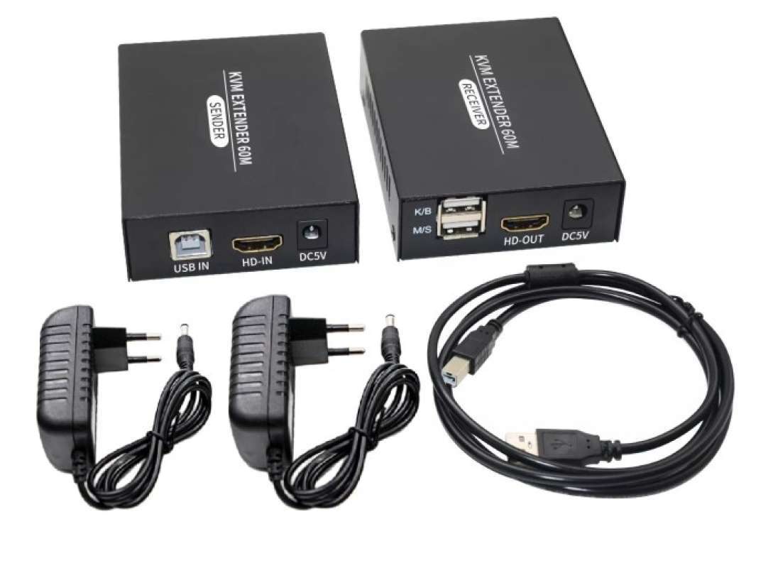 Jual Hdmi Kvm Extender 60m Full Hd Via Kabel Lan Utp Cat6 Keyboard ...