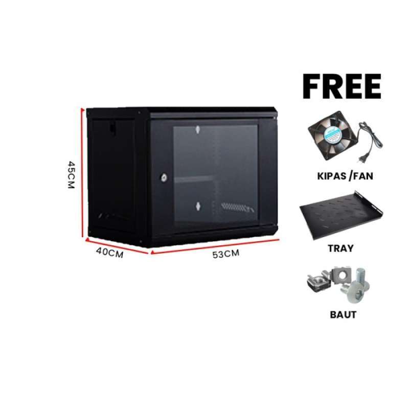 Jual Rack / Rak Server Wallmount 9u Single Door - Rack+pdu Di Seller ...