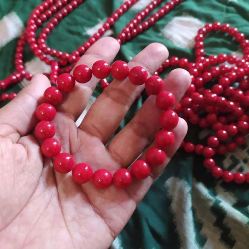 Jual Gelang Red Coral Marjan 9 10 Mm Asli Batu Karang Original Di ...