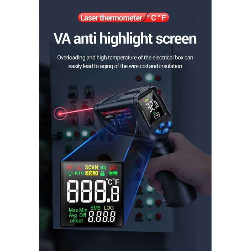 Promo Thermometer Infrared Laser Digital Non Contact Alarm Preset Th05 ...