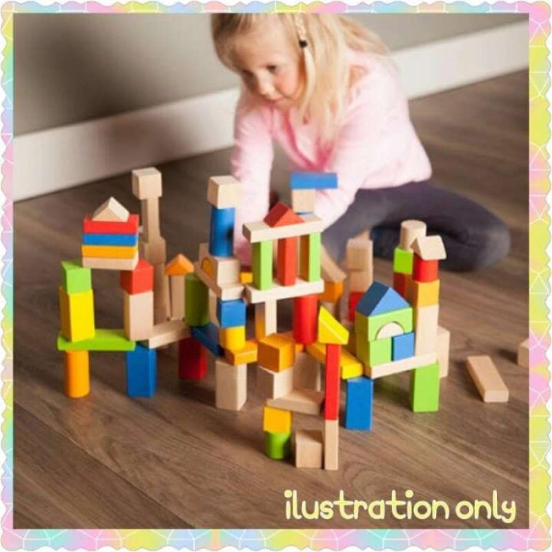 Jual Mainan Susun Balok Kayu Kotak Wooden Stacking Block Di Seller ...