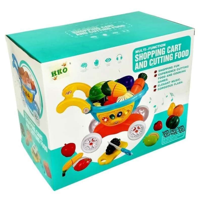 Jual Mainan Anak Shopping Cart Trolley Belanja Kereta Dorong Lampu ...