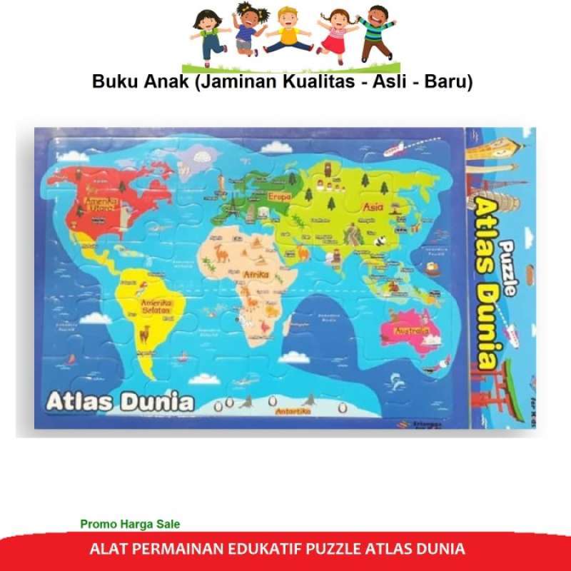Jual Puzzle Peta Atlas Dunia Untuk Anak Erlangga For Kids Di Seller ...