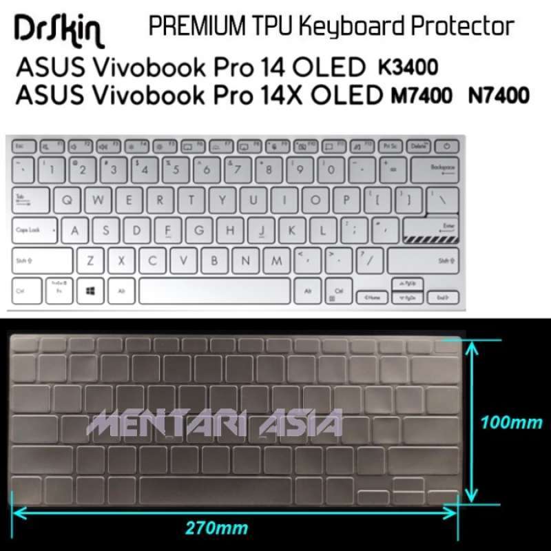 Promo 100% Produk Ori Keyboard Protector Asus Vivobook Pro 14 Oled K3400 M7400 - Drskin Prem ...