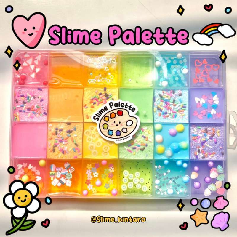 Jual Slime Palette 24 Pcs By Slime Bintaro || Slime Warna Warni Isi Banyak Di Seller Sunshop ...