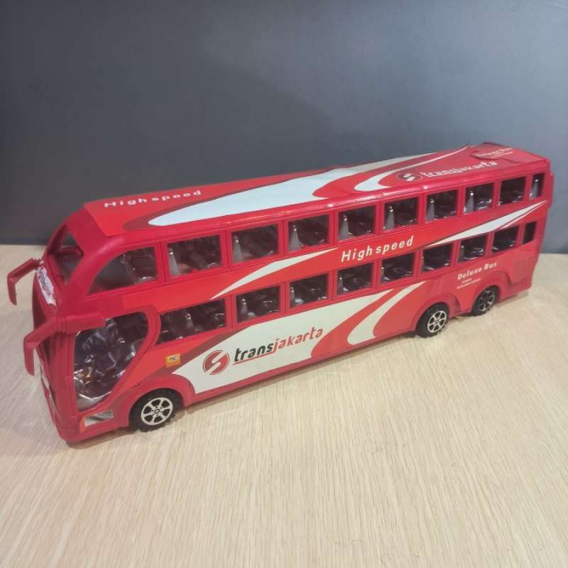 Jual Mainan Bus Tingkat Bis Mainan Double Decker Bus - Tayo Merah Di ...