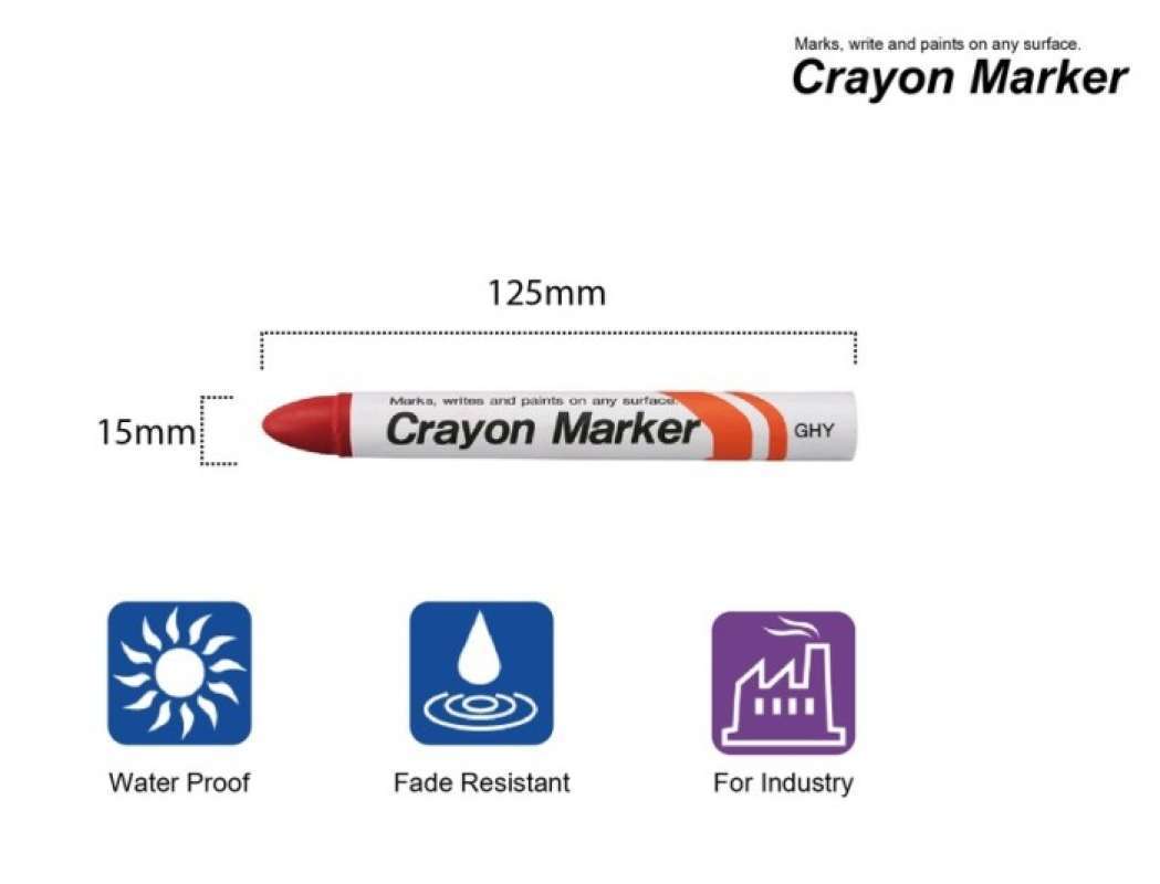 Jual Sakura Industrial Crayon Marker Stick Permanent Solid Spidol Besi ...