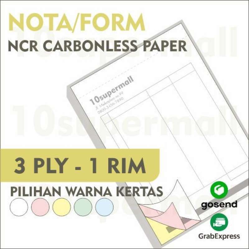 Jual Cetak Nota Form 3 Ply 1 Rim Ncr Carbonless Paper Di Seller Velvet ...